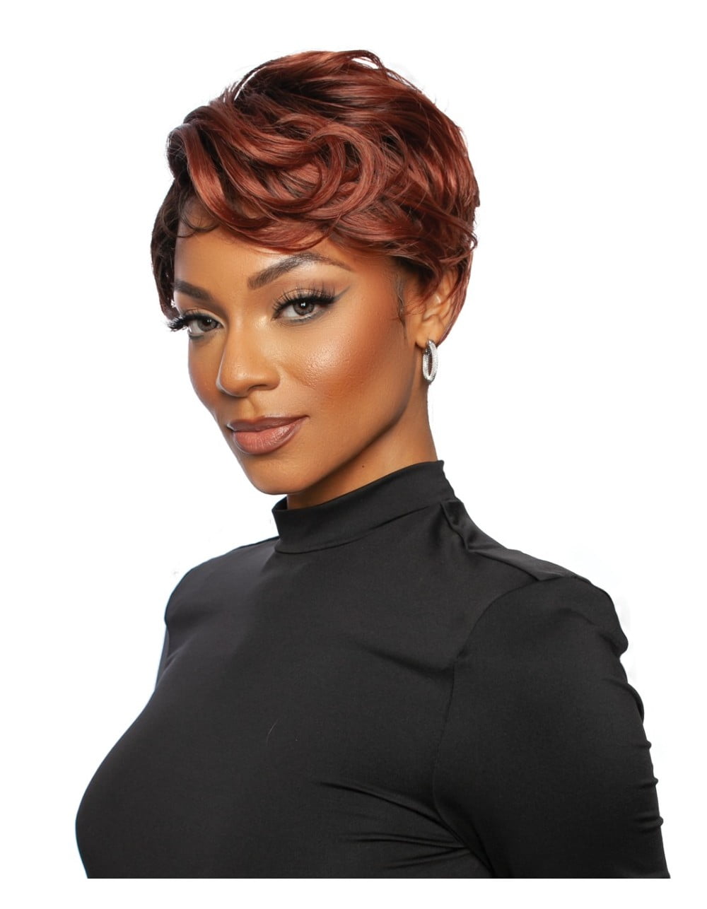Mane Concept Red Carpet Synthetic Curly Pixie Deep Part HD Lace Front Wig - RCMS282 AQUA (SR4/30 ...