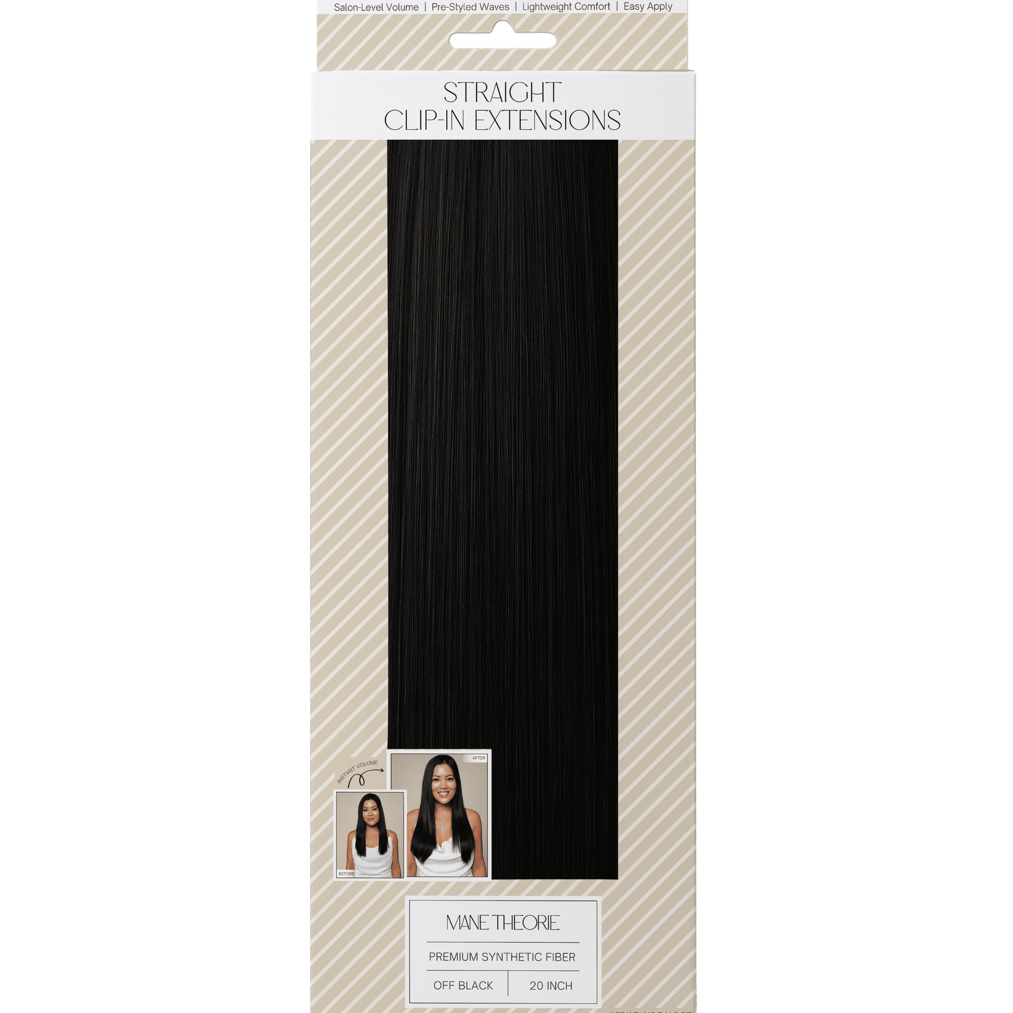 Mane Theorie Straight Clip-In Hair Extensions for Women, 20 inch, off ...