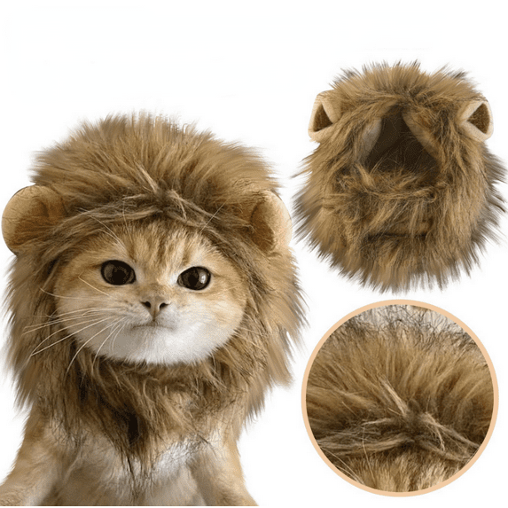 Mane Wig for Cat Outfits Pet Adjustable Washable Comfortable Fancy Lion Hair Cats Clothes Dress ...