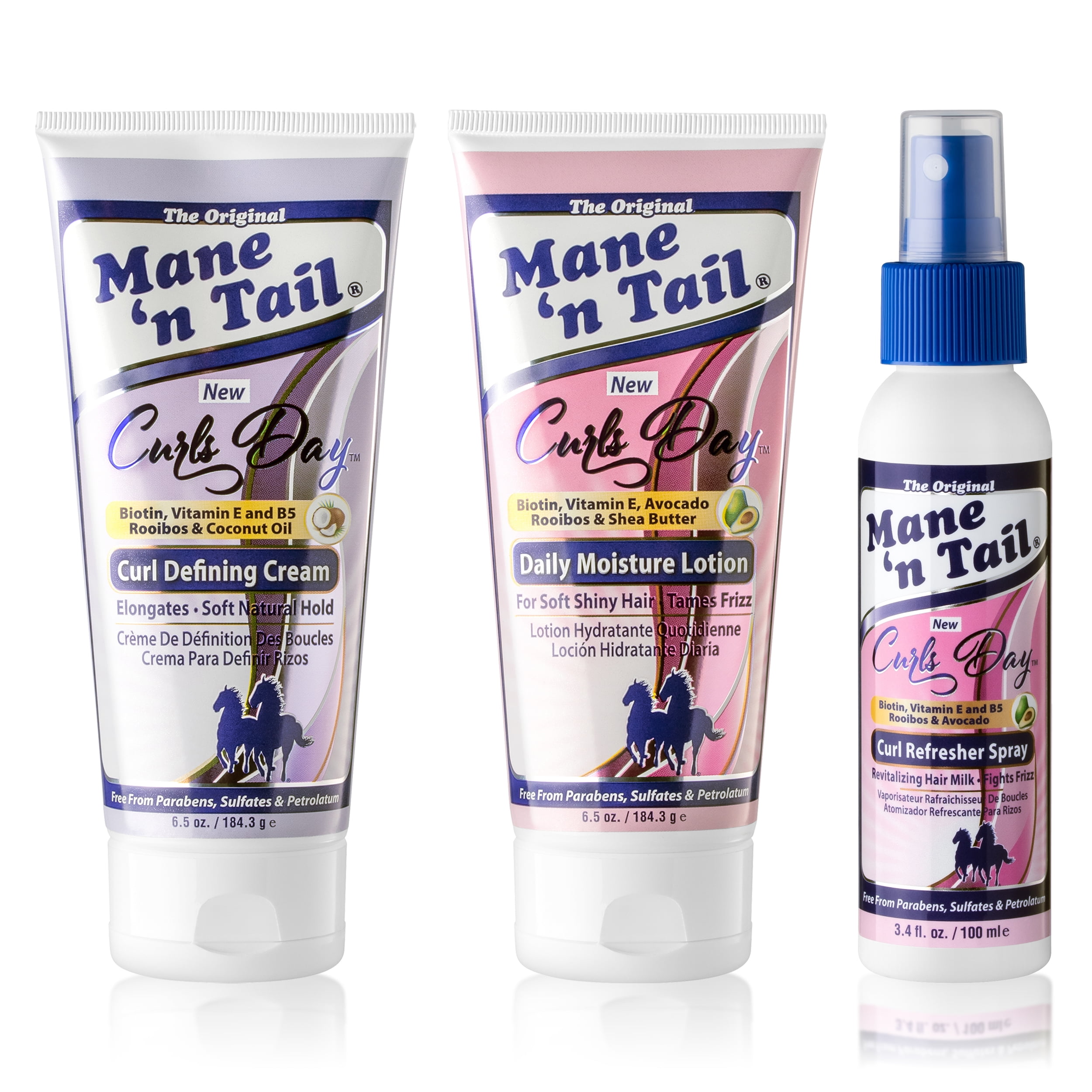 Mane 'n Tail Curls Day Care Set | Curl Defining Cream (6.5 Oz) + Daily ...