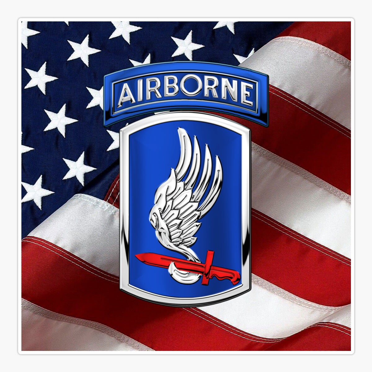 Maneki 173Rd Airborne Brigade Combat Team - 173Rd Abct Insignia Over Flag Er, Phone Decal Water ...