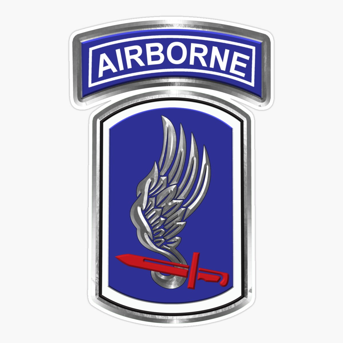Maneki 173Rd Airborne Brigade Silver Framed Patch Er, Phone Decal Water ...