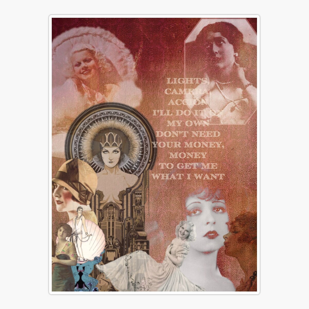 Maneki 1920s silver screen clara bow mary pickord er,Phone Decal Water ...