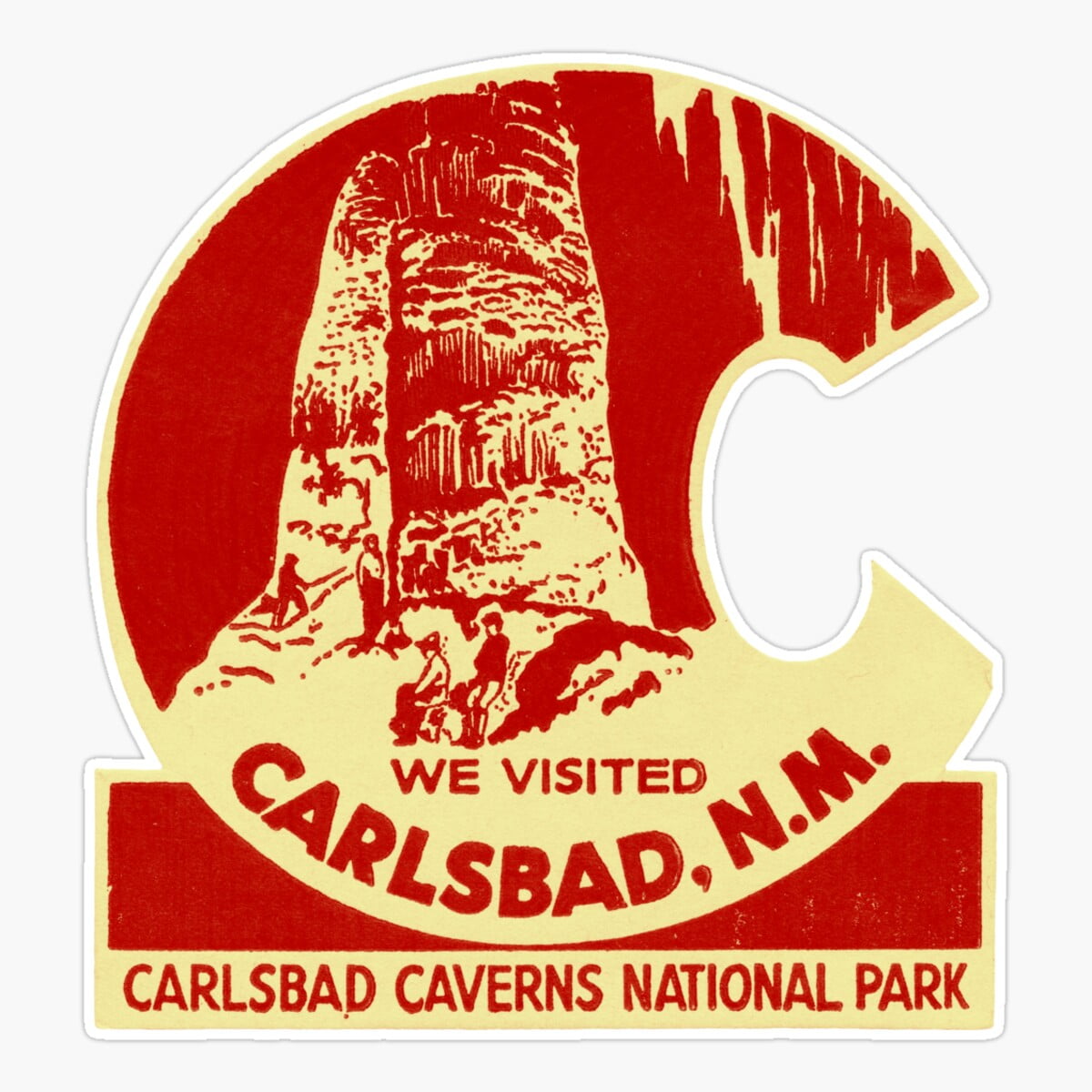 Maneki 1940S Carlsbad Caverns National Park Sticker, Phone Decal Water ...