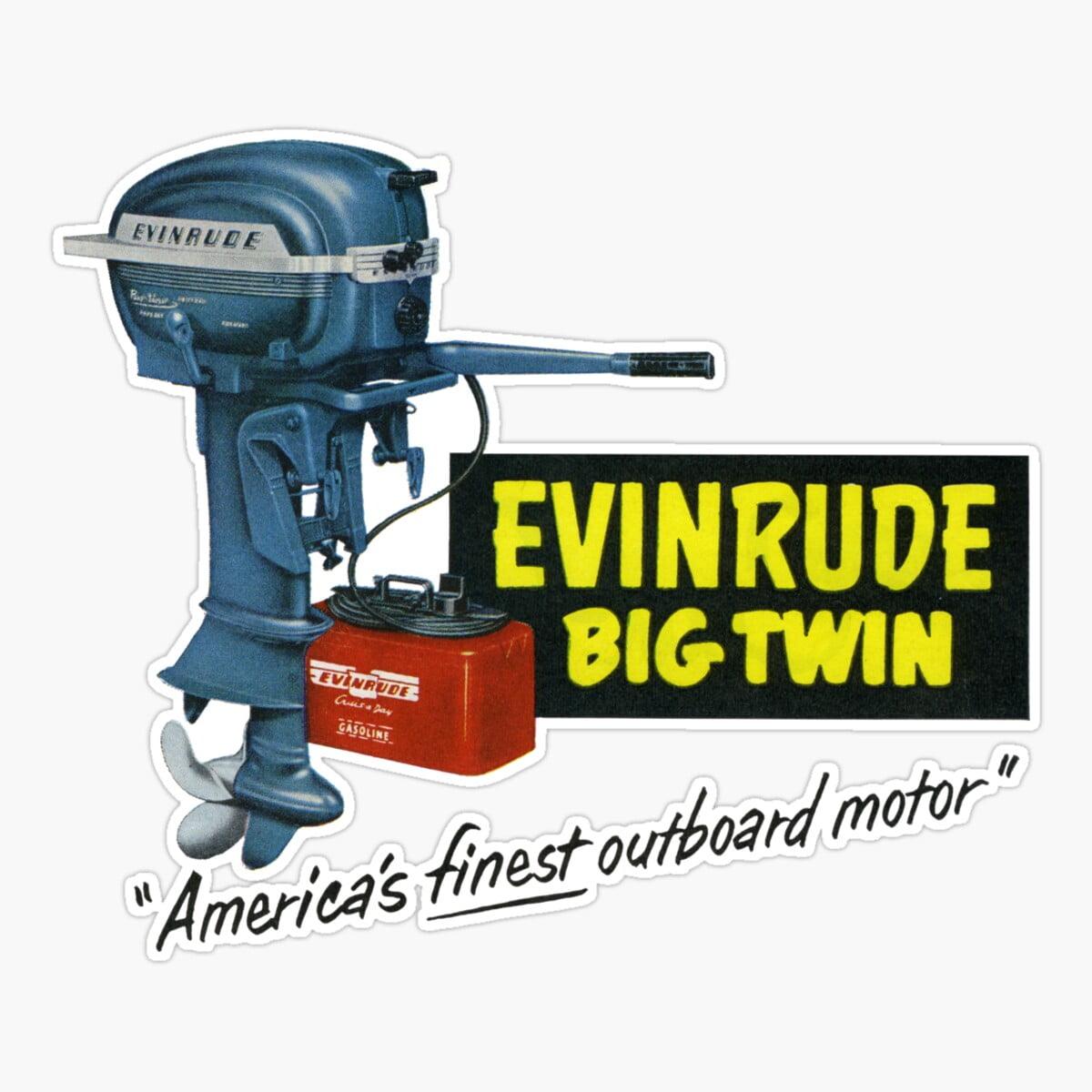 Maneki 1950S Evinrude. Americas Inest Outboard Motor Er, Phone Decal ...