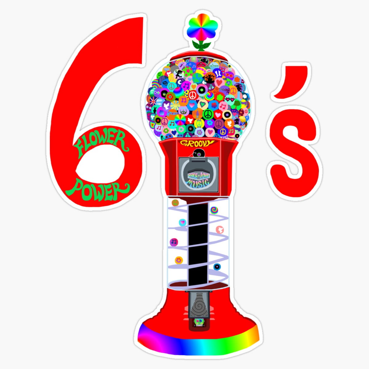 Maneki 1960'S Time Gumball Machine Er, Phone Decal Water Bottle ...