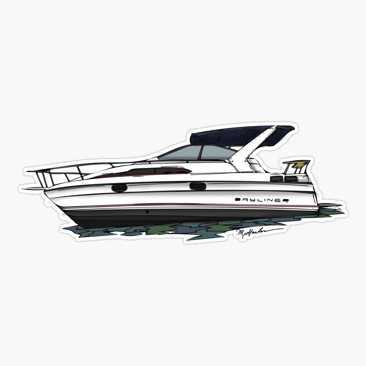 Maneki 1990 Bayliner 2655 Ciera Sun Bridge Wide Body. Er, Phone Decal ...