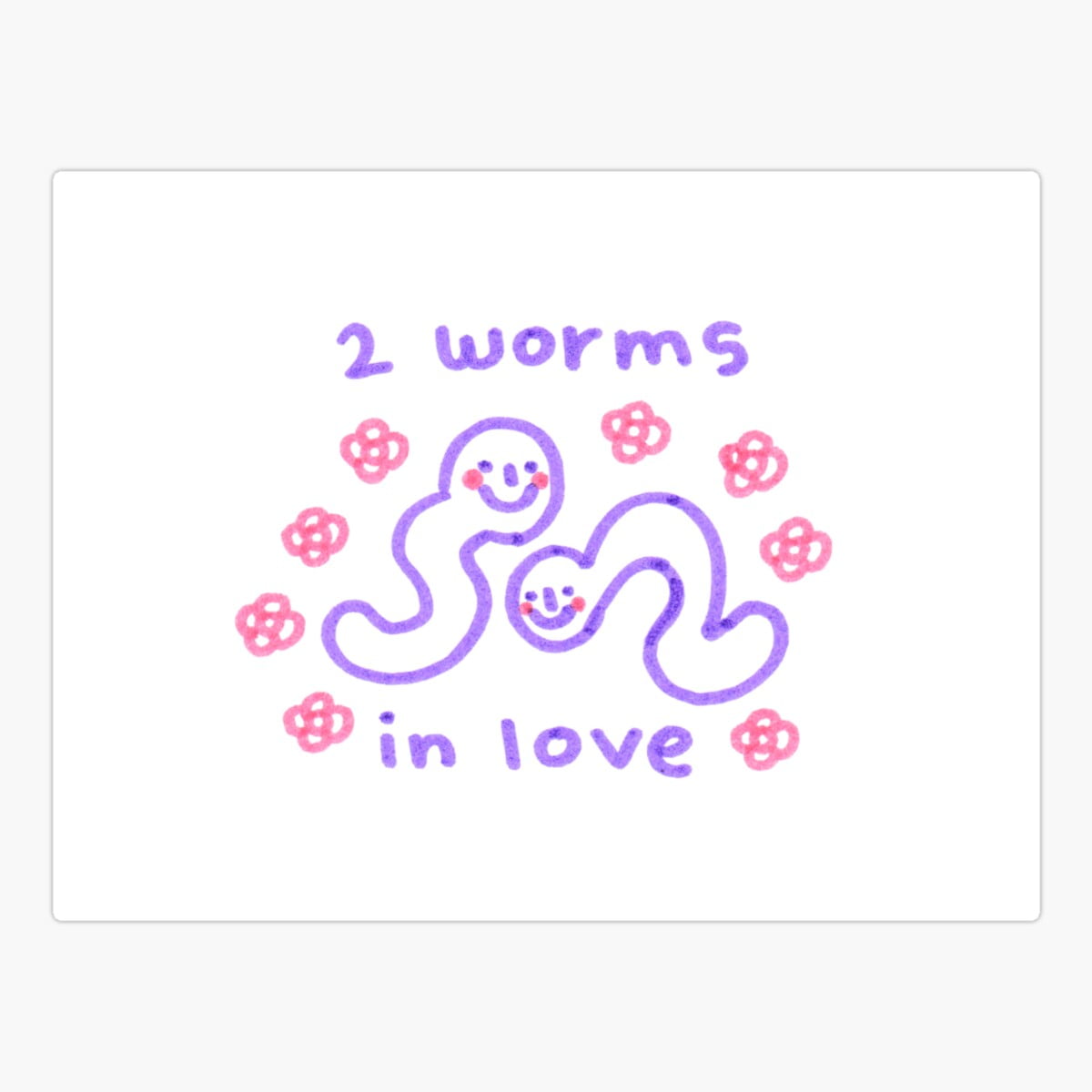 Maneki 2 Worms In Love Er, Phone Decal Water Bottle Stickers Car Decals, Funny Birthday Gift ...