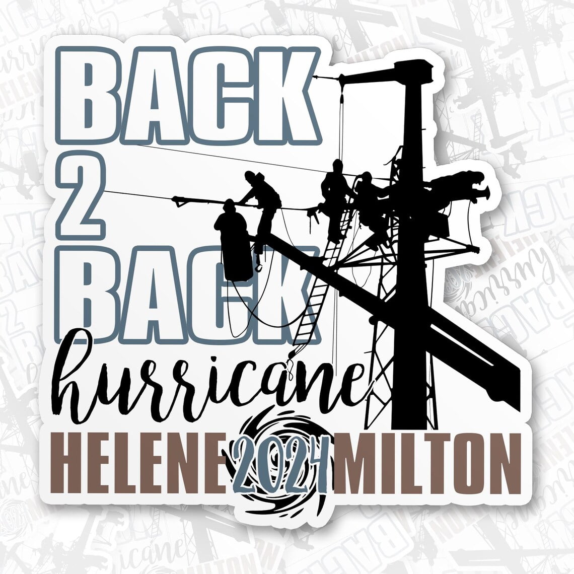 Maneki 2024 Hurricane Helene Milton Er, Lineman Decal Ers, Florida ...