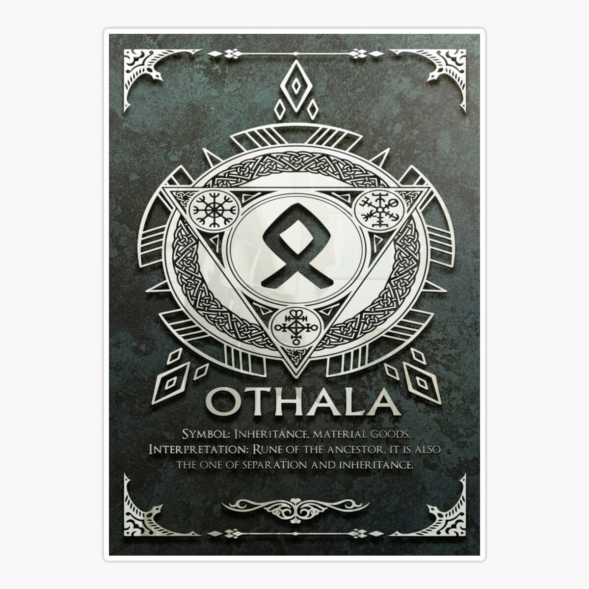 Maneki 24 Othala The Runes Oracle Viking Symbol Cards Er, Phone Decal Water Bottle Stickers Car ...