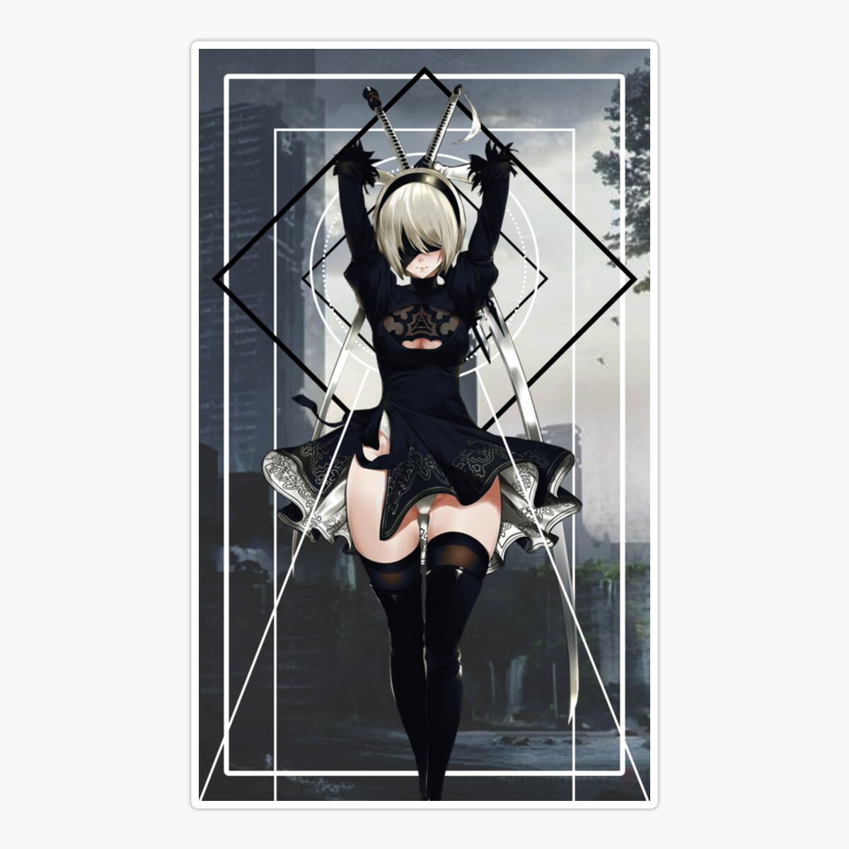 Maneki 2B - Tarot Card Design Er, Phone Decal Water Bottle Stickers Car ...