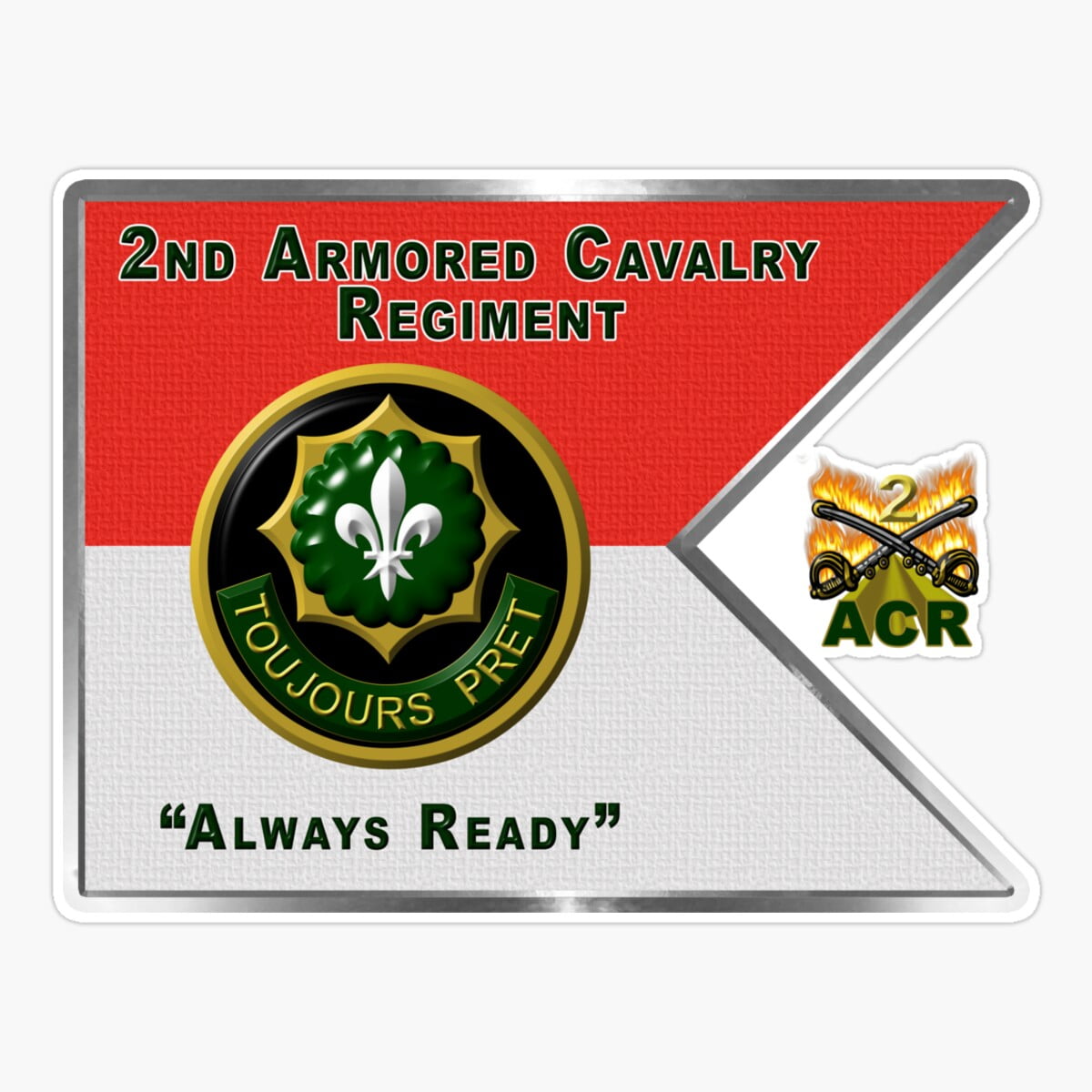 Maneki 2Nd Armored Cavalry Regiment Er, Phone Decal Water Bottle ...