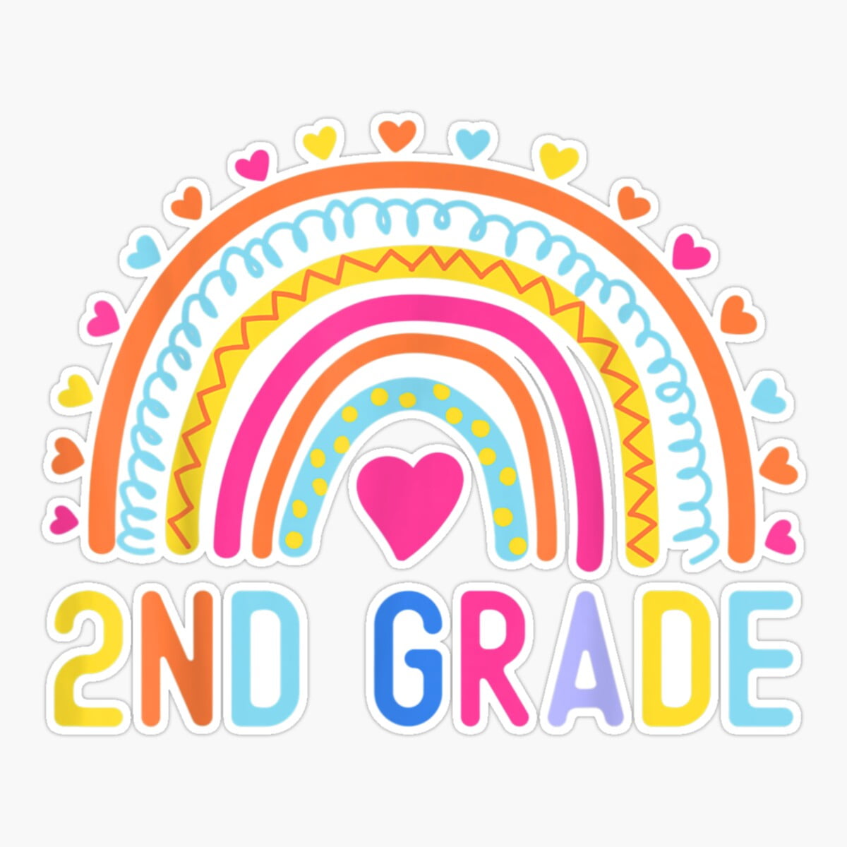 Maneki 2Nd Grade Rainbow Girl Boys Teacher Hello Second Grade Squad Er ...