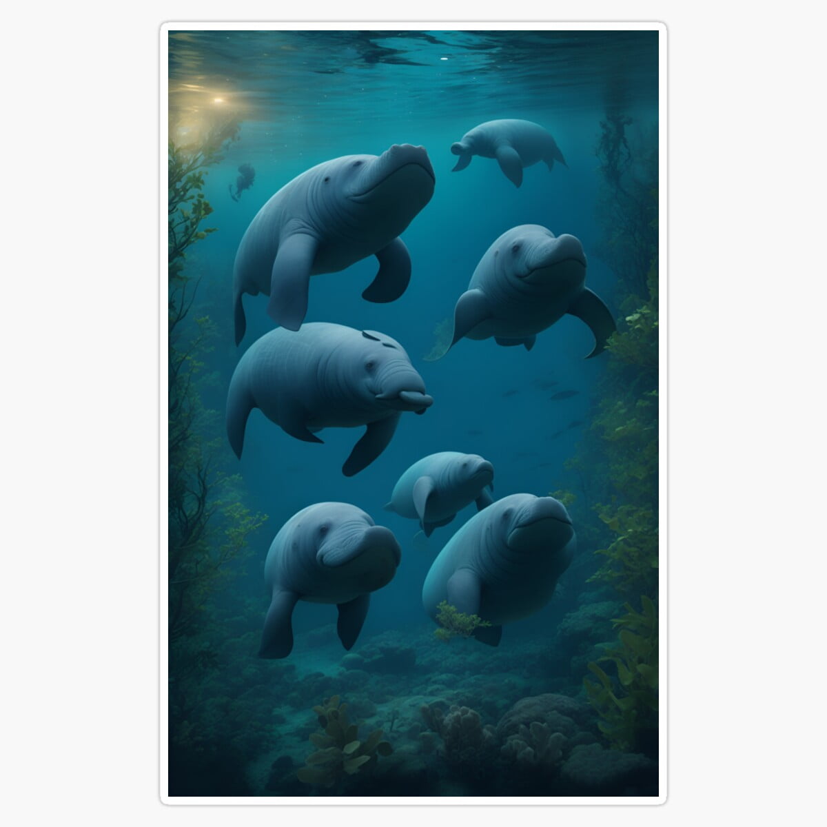 Maneki 30 Manatee Er, Phone Decal Water Bottle Stickers Car Decals ...