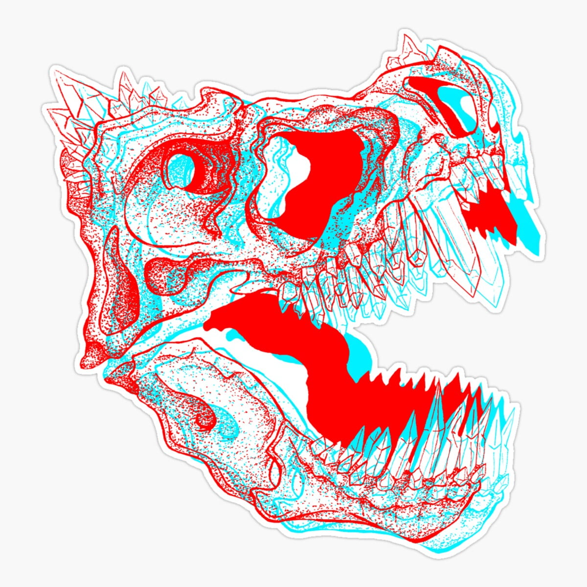 Maneki 3D Crystallized T-Rex Skull Er, Phone Decal Water Bottle ...