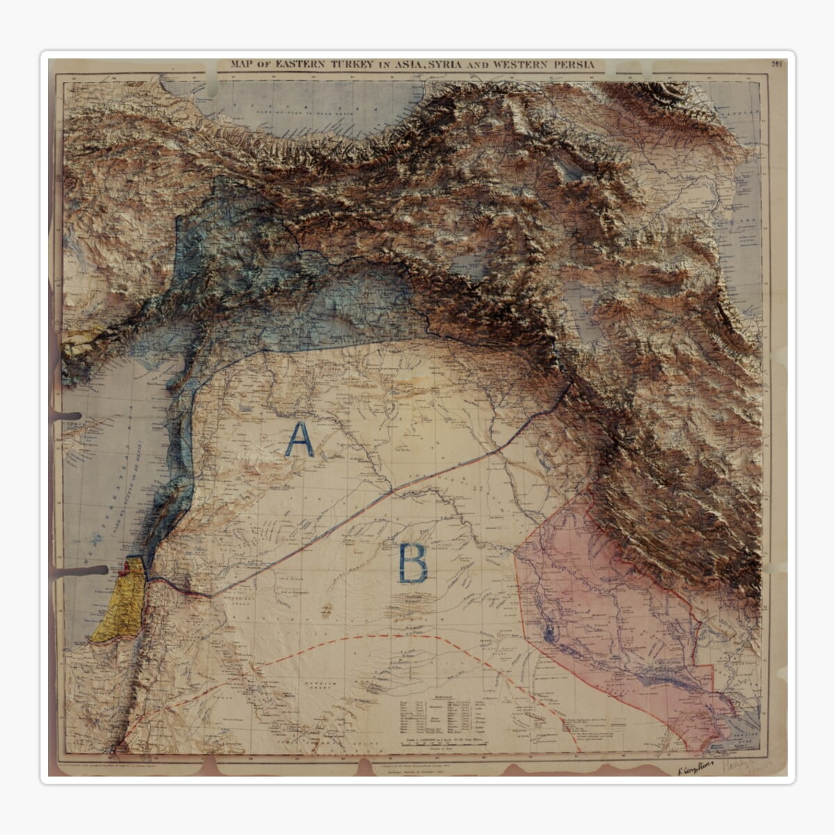 Maneki 3D Projection O The Sykes-Picot Map O The Middle East Sticker ...