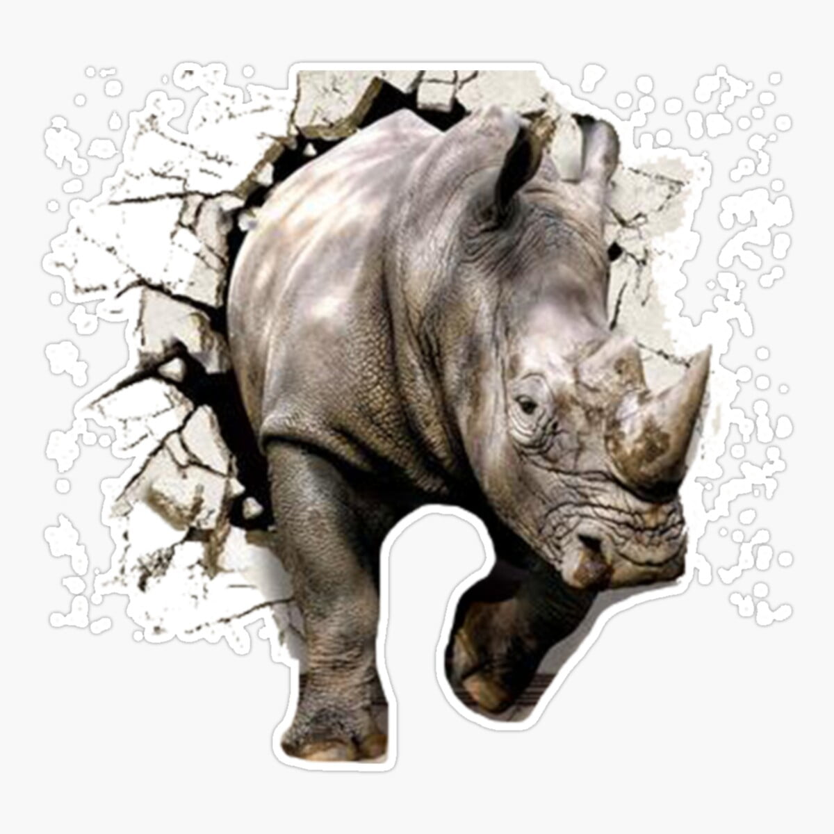 Maneki 3D Rhino - African Safari Animal Rhinoceros Er, Phone Decal ...
