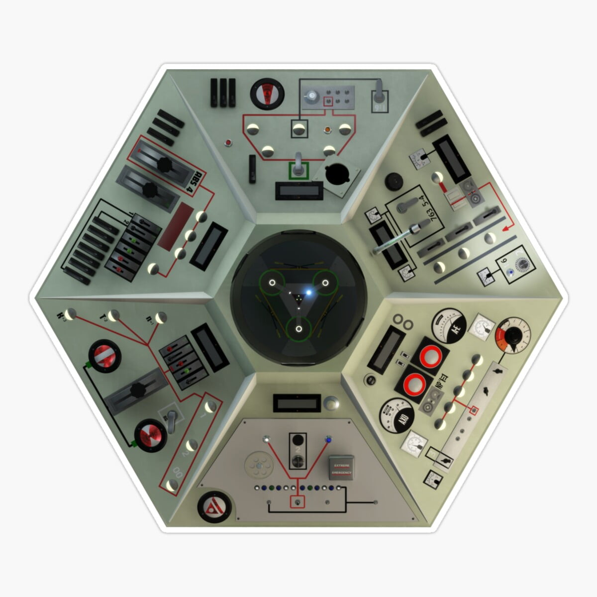 Maneki 3Rd Doctor'S Console - Plan View Er, Phone Decal Water Bottle ...