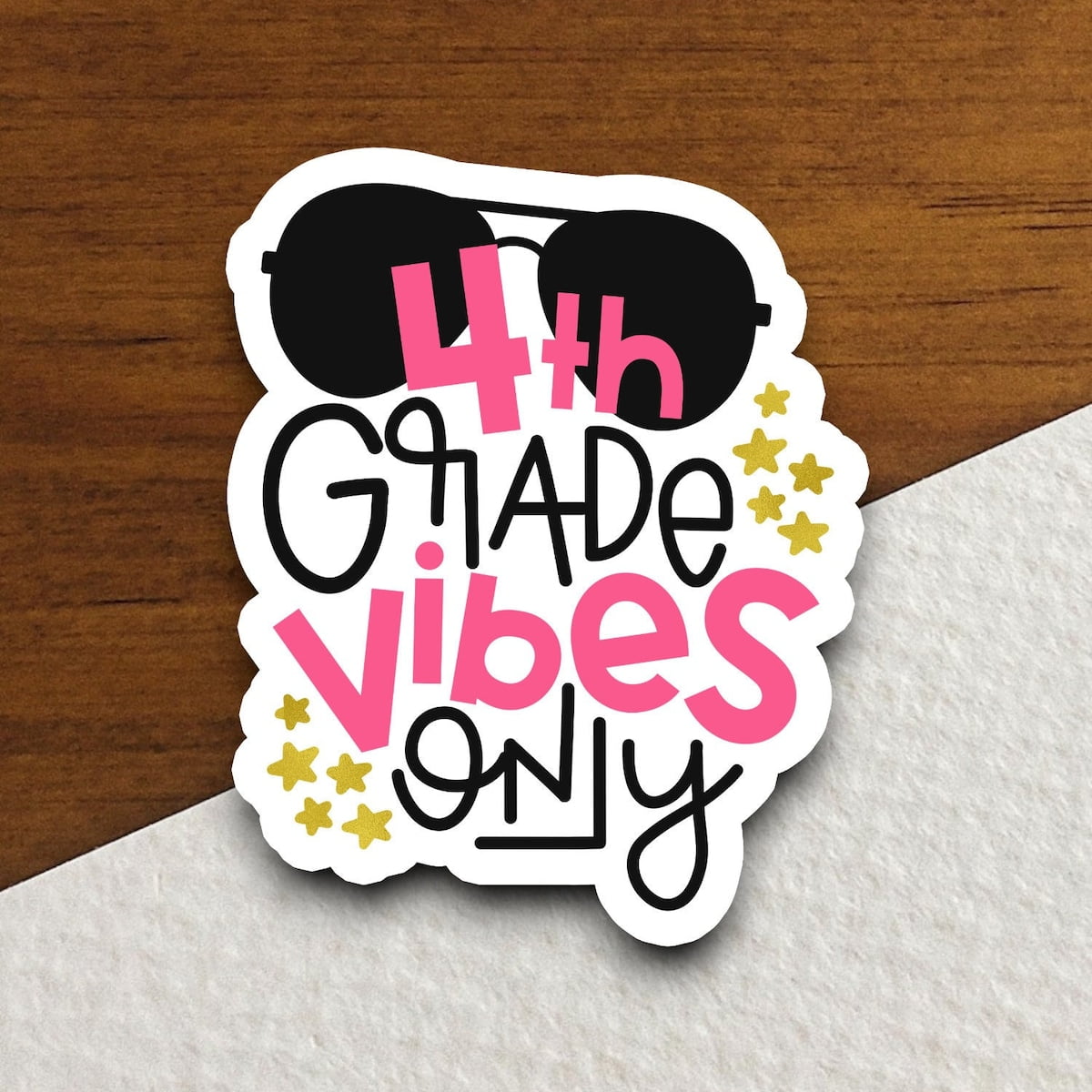 Maneki 4Th Grade Vibes Only Sticker, Teacher Sticker, Education Sticker ...