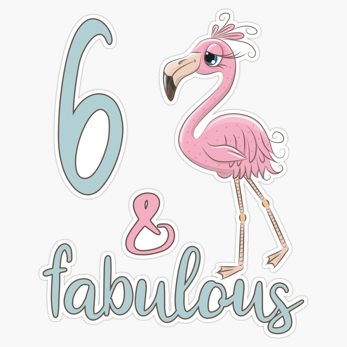 Maneki 6Th Bday Girl Gift Fabulous Flamingo 6 Birthday Party Outfit For ...