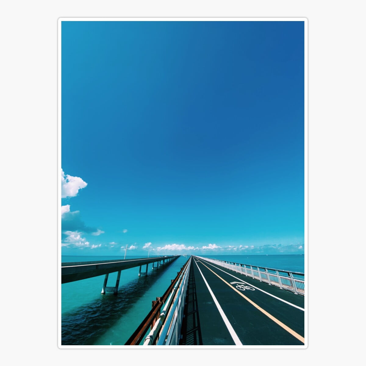 Maneki 7-Mile Bridge, Lorida Keys Sticker, Phone Decal Water Bottle ...