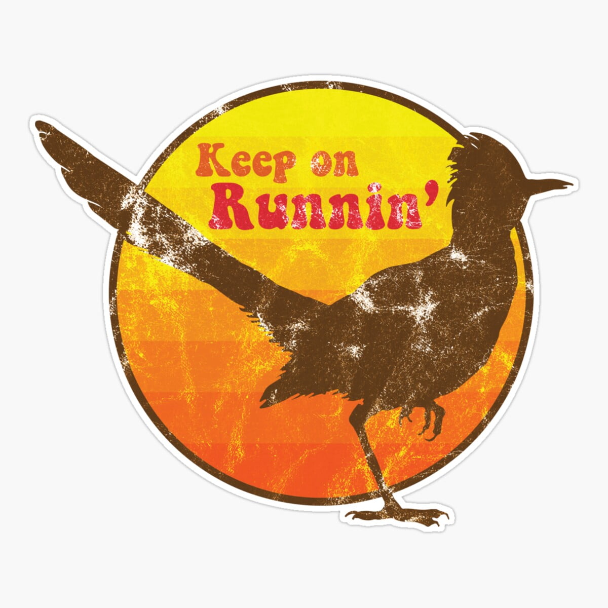 Maneki 70'S Style Road Runner Keep On Runnin Sticker, Phone Decal Water ...