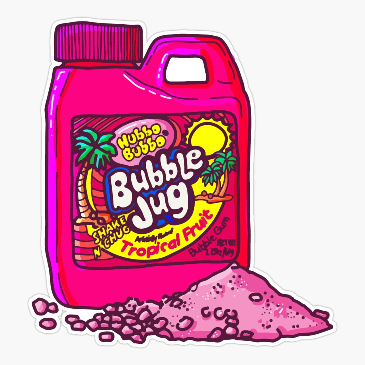 Maneki 90'S Bubblegum Jug Er, Phone Decal Water Bottle Stickers Car ...