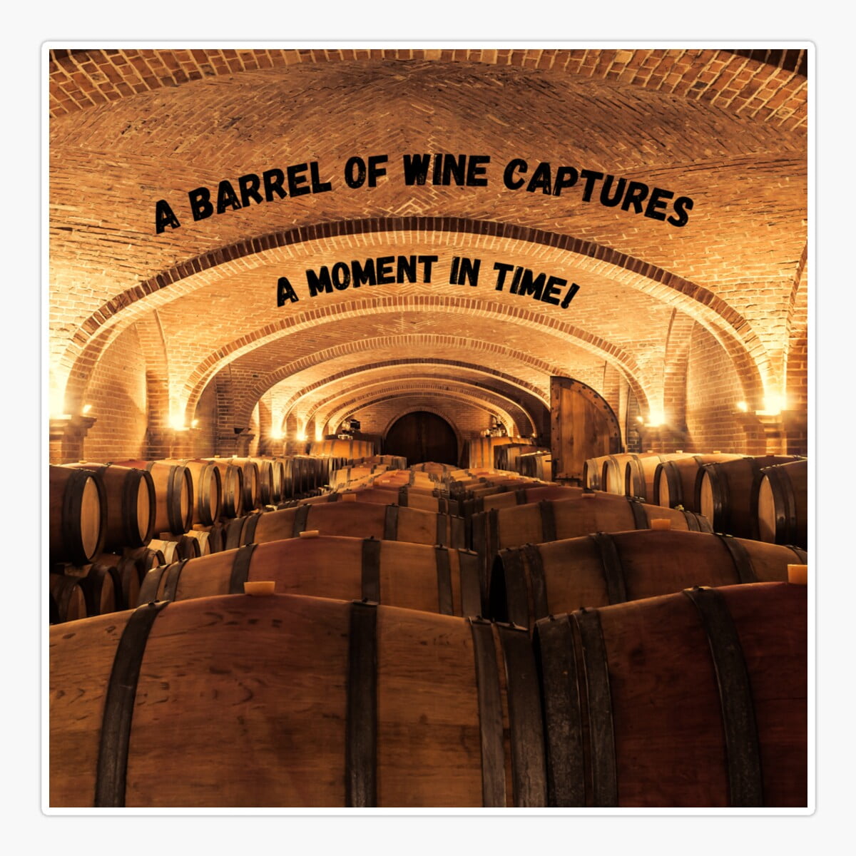 Maneki A Barrel O Wine Captures A Moment In Time! Sticker, Phone Decal ...