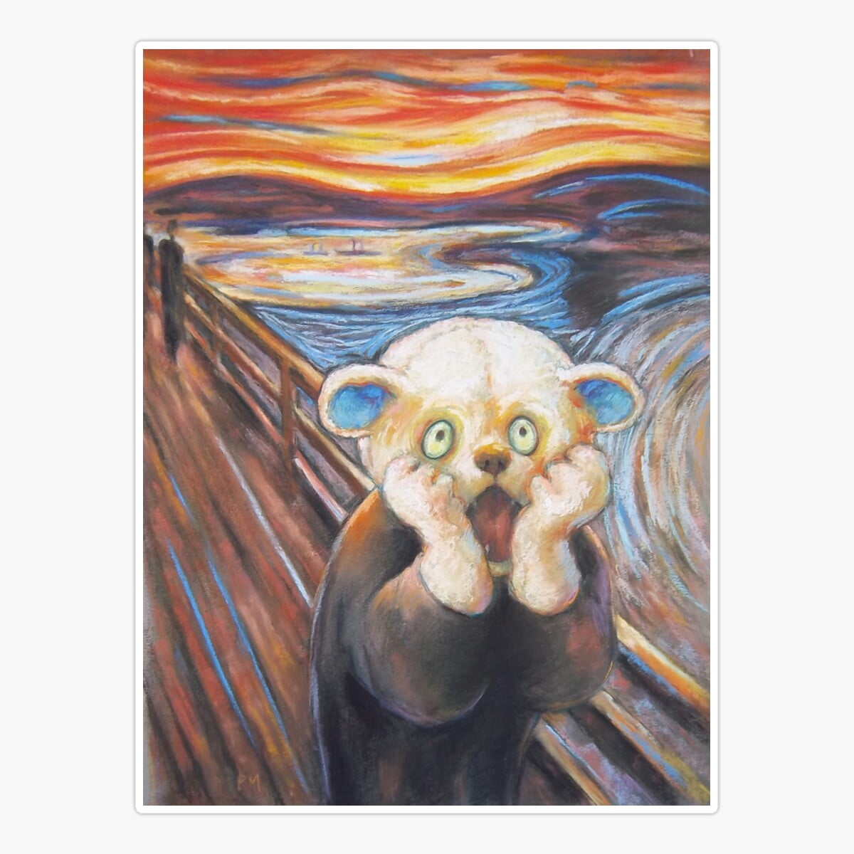 Maneki A Bearlyart Scream Er, Phone Decal Water Bottle Stickers Car ...