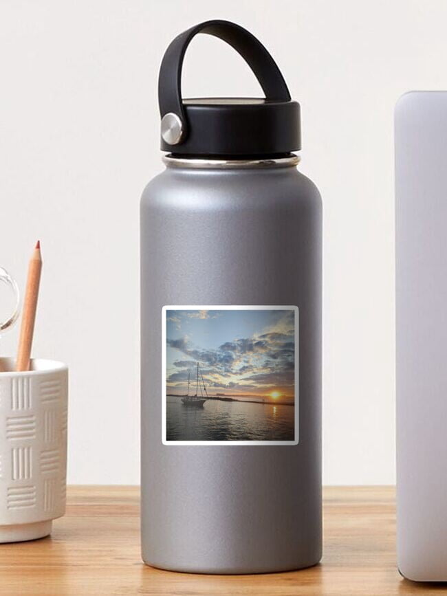 Maneki A Boat In The Ocean During Sunset In The Summer Sticker, Phone ...