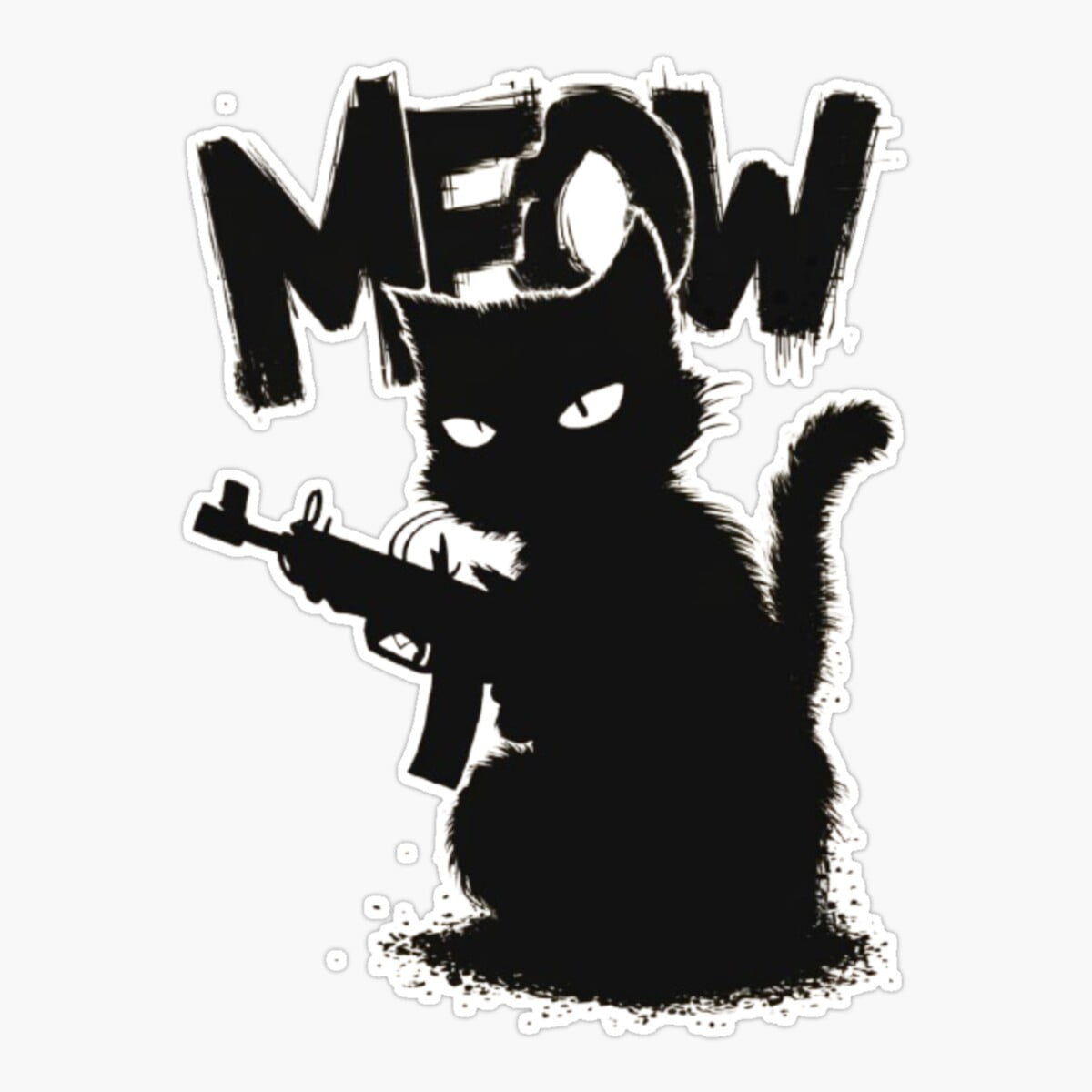 Maneki A Cat With A - Meow Sticker, Phone Decal Water Bottle Stickers ...