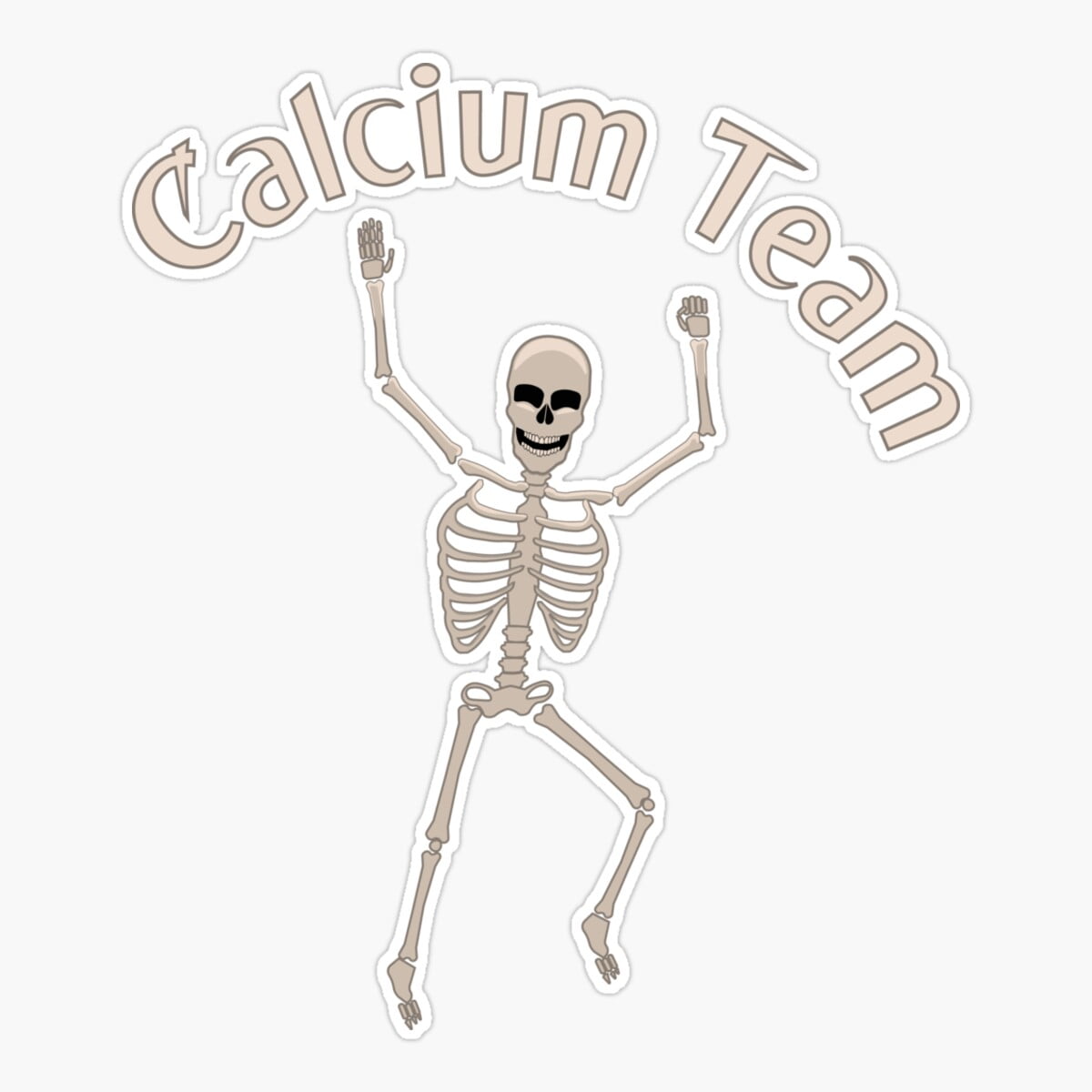 Maneki A Cheerul Skeleton Cheering Or The Calcium Team Er, Phone Decal ...