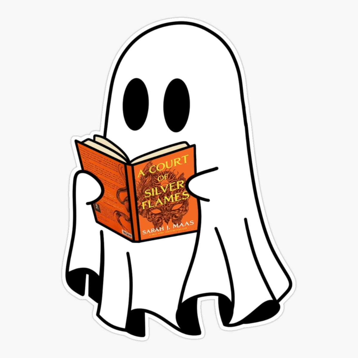 Maneki A Court O Silver Lames Ghost Sticker, Phone Decal Water Bottle ...