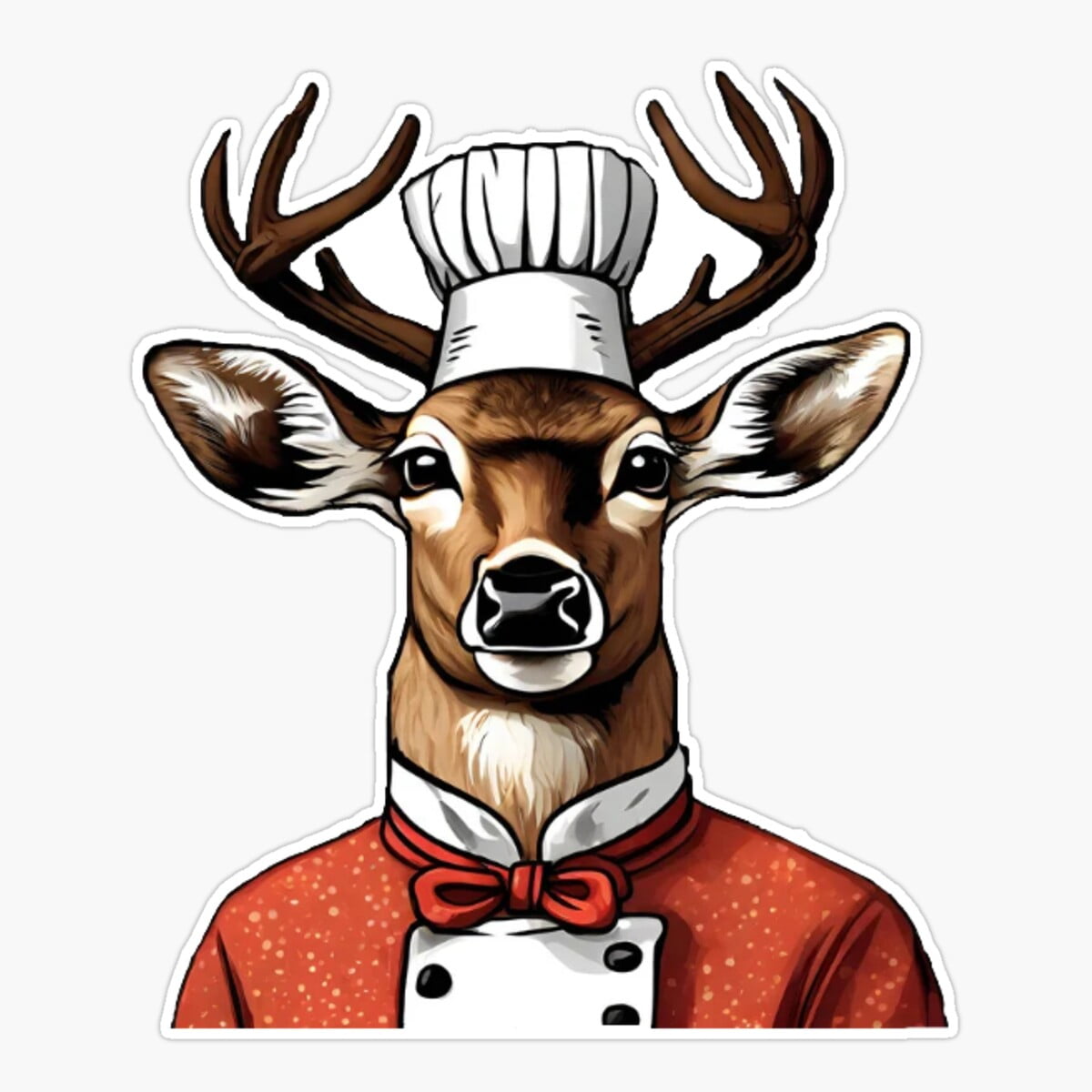 Maneki A Deer Che Ready To Cook Sticker, Phone Decal Water Bottle ...