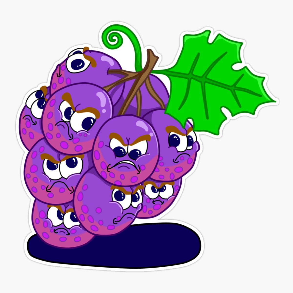 Maneki A Grumpy Bunch Of Grapes Er, Phone Decal Water Bottle Stickers ...