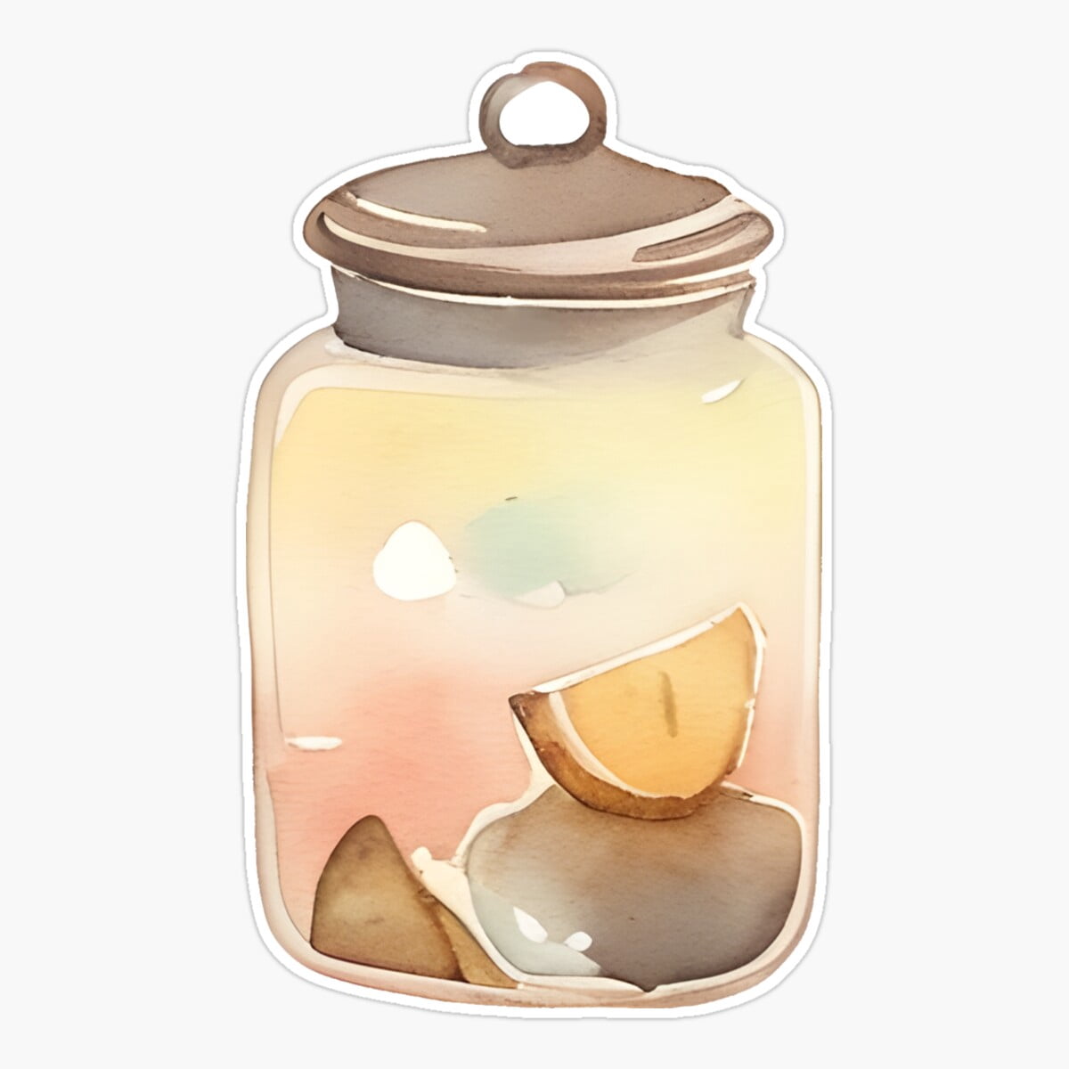 Maneki A Jar Painted With Watercolor Sticker, Phone Decal Water Bottle ...