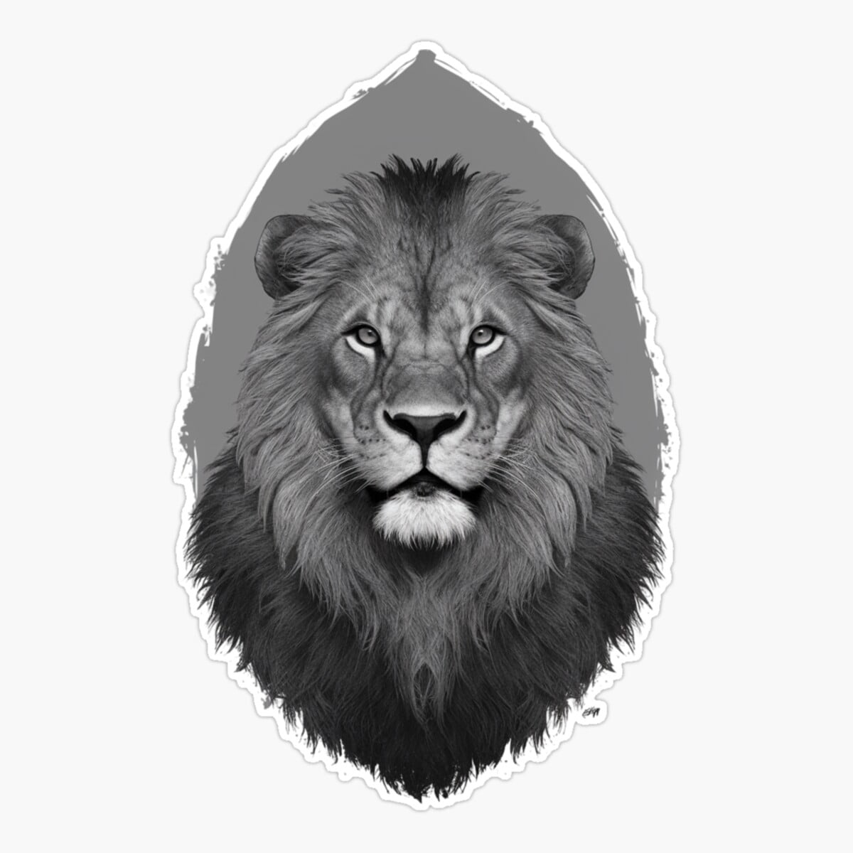 Maneki A Lion'S Head With A Large Mane Er, Phone Decal Water Bottle ...