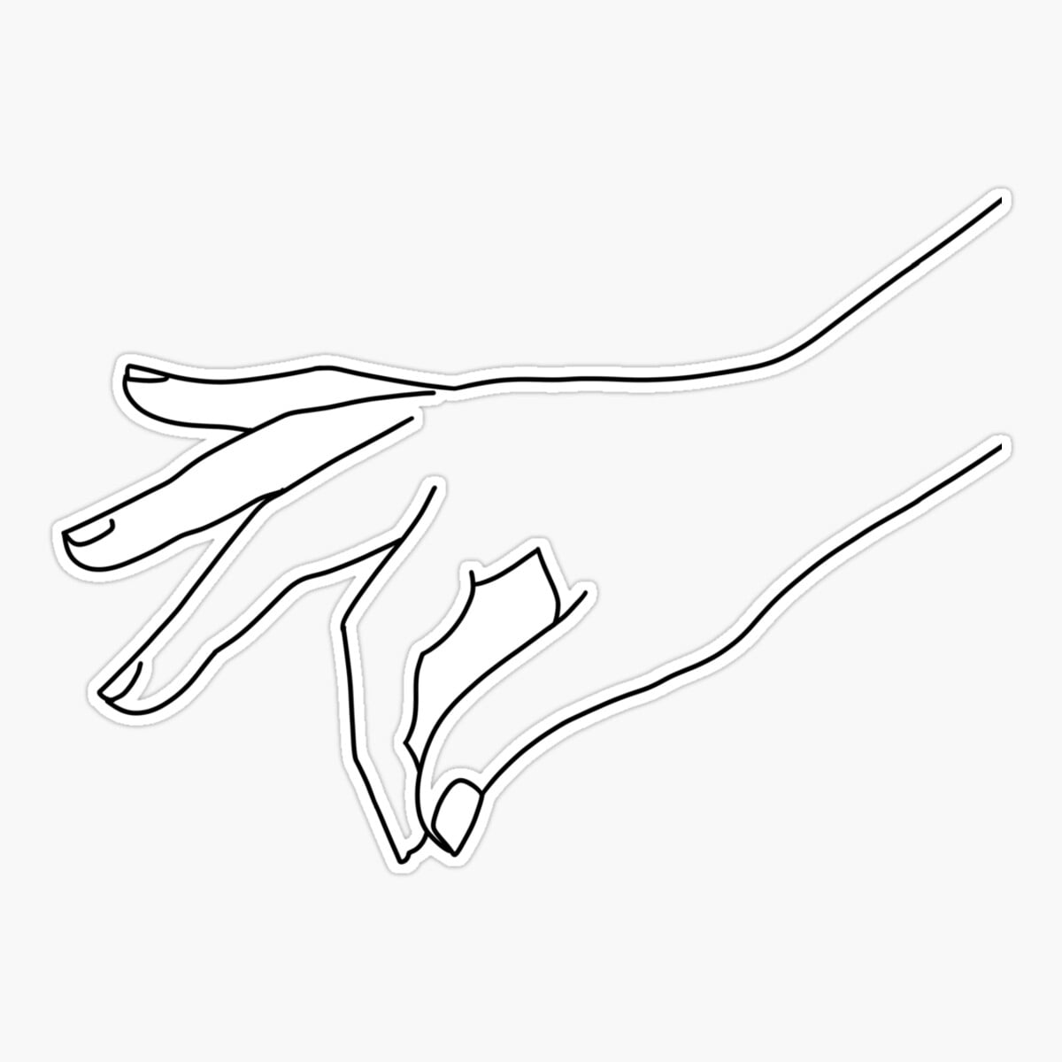 Maneki A Pinch O Salt Line Art Kitchen Decor Sticker, Phone Decal Water ...