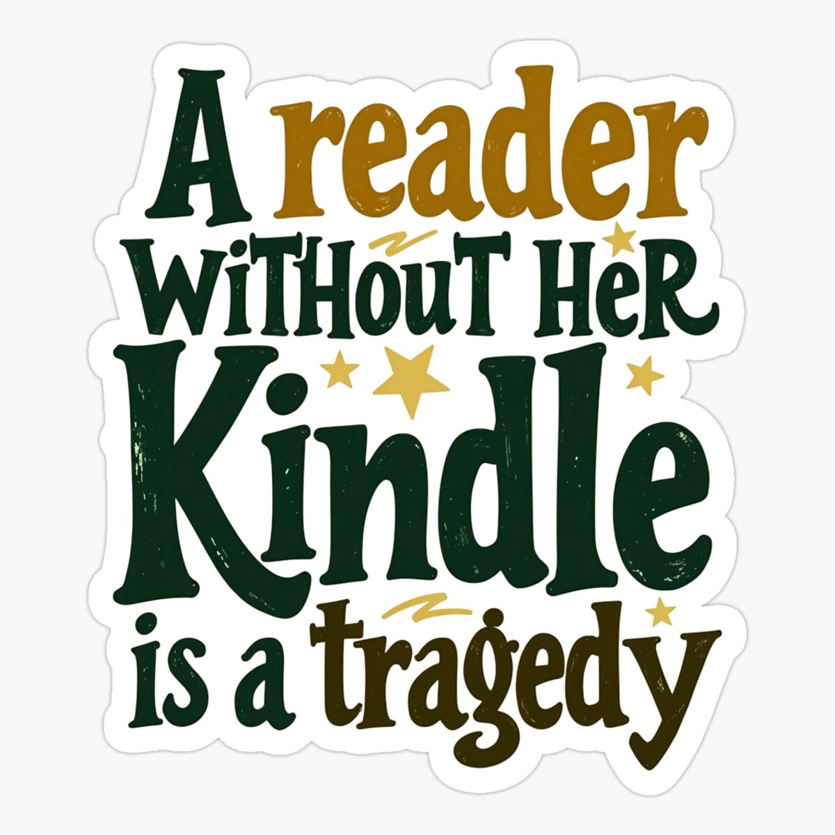 Maneki A Reader Without Her Kindle - White Sticker, Phone Decal Water ...