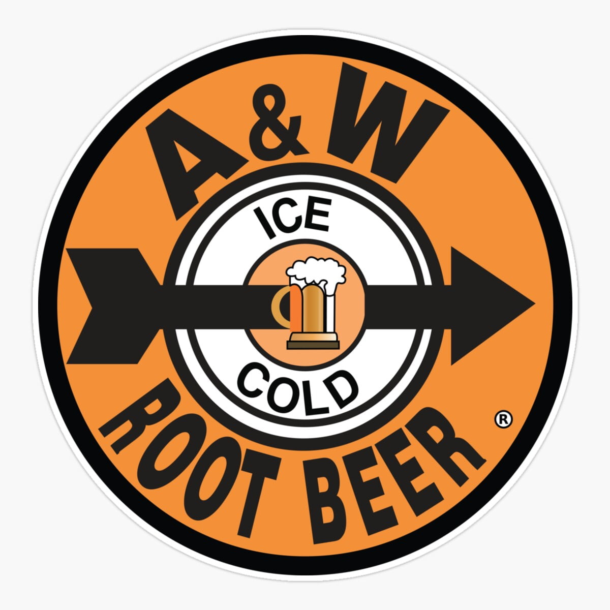 Maneki A & W Root Beer Vintage Logo Er, Phone Decal Water Bottle ...