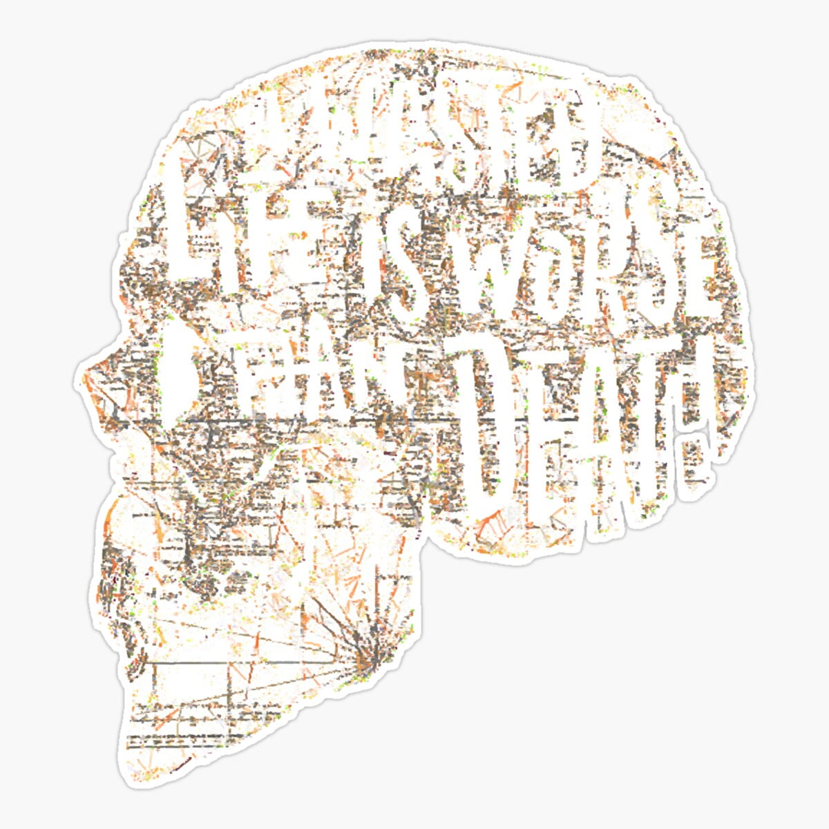 Maneki A Wasted Lie Is Worse Than Death Sticker, Phone Decal Water ...