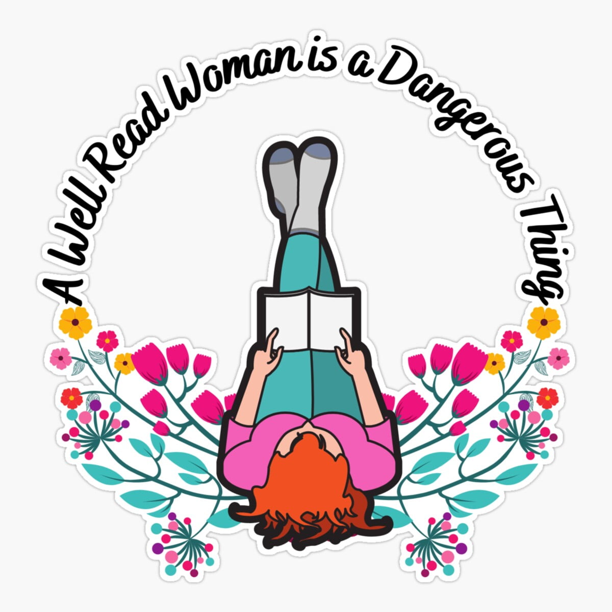 Maneki A Well Read Woman Is A Dangerous Thing Sticker, Phone Decal ...