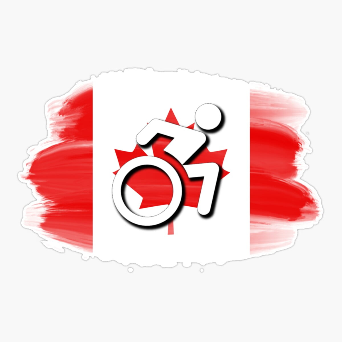Maneki A Wheelchair Infront Of The Canadian Flag Er, Phone Decal Water ...