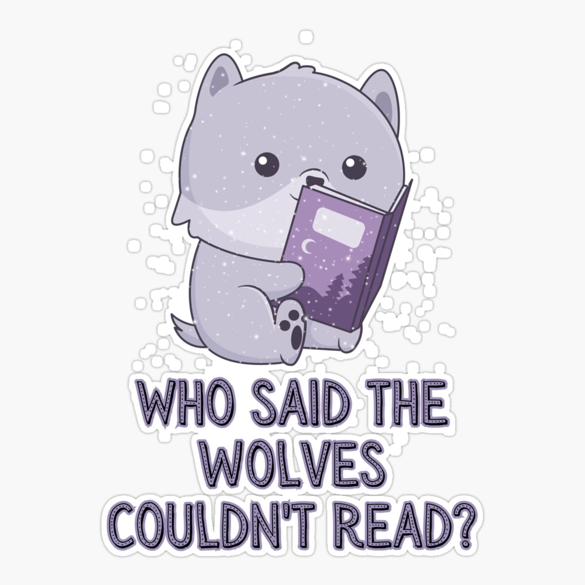 Maneki A Wol Is Reading A Book Sticker, Phone Decal Water Bottle ...