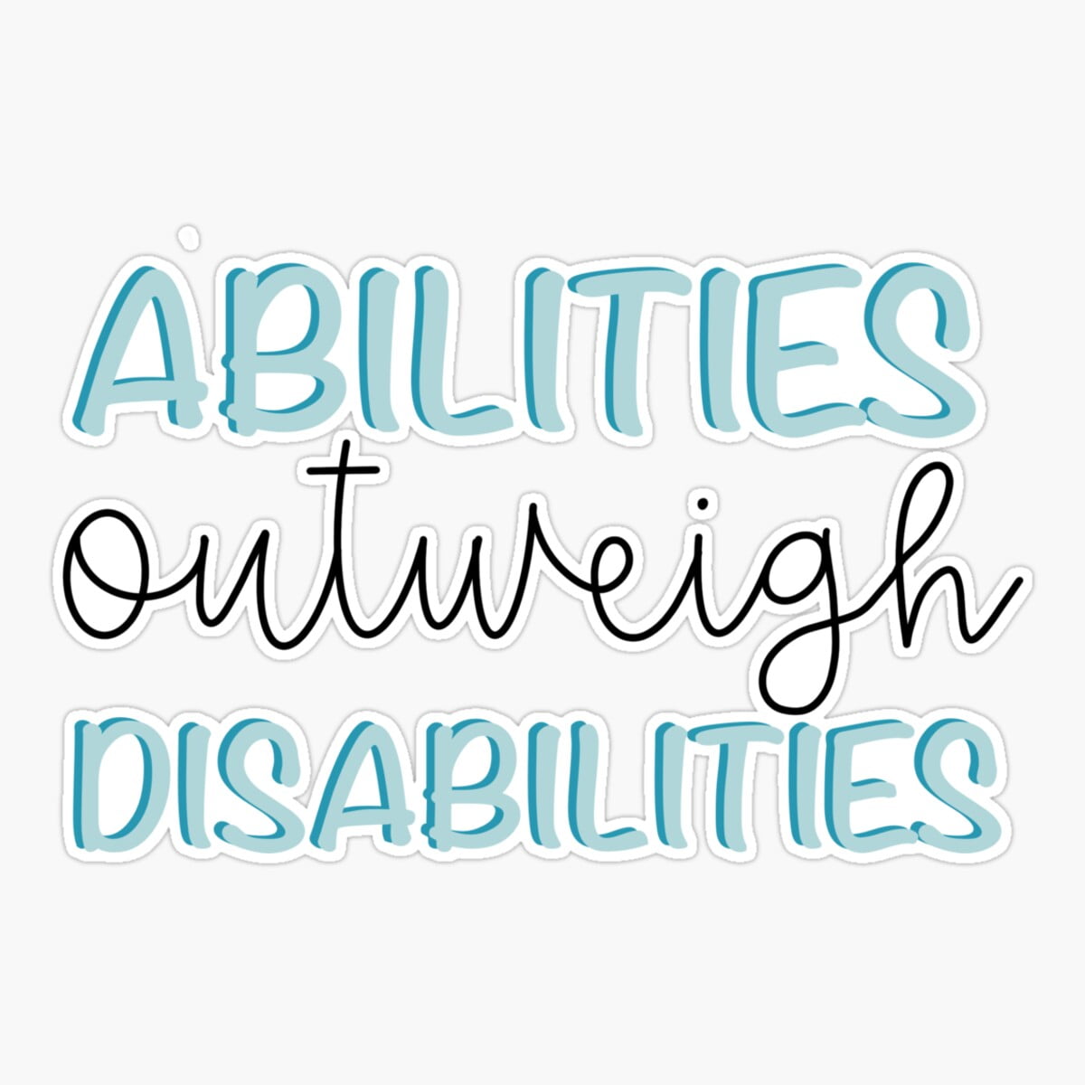 Maneki Abilities Outweigh Disabilities Er, Phone Decal Water Bottle ...