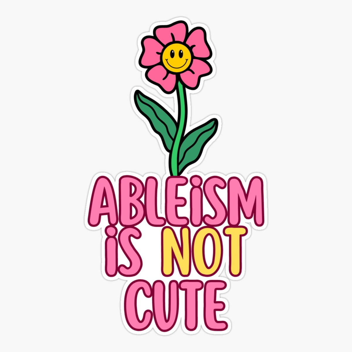 Maneki Ableism Is Not Cute Er, Phone Decal Water Bottle Stickers Car ...