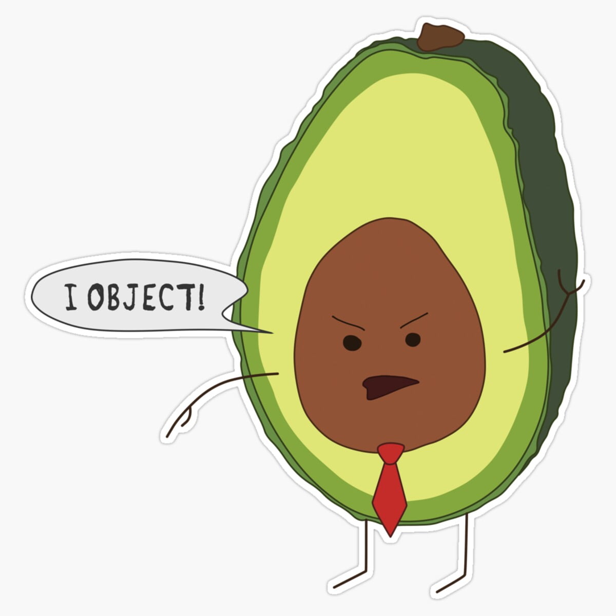 Maneki Abogado Avocado I Object! Er, Phone Decal Water Bottle Stickers ...