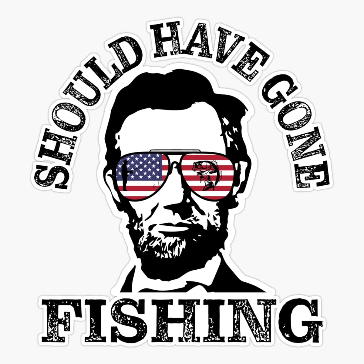 Maneki Abraham Lincoln Should Have Gone Ishing Er, Phone Decal Water ...