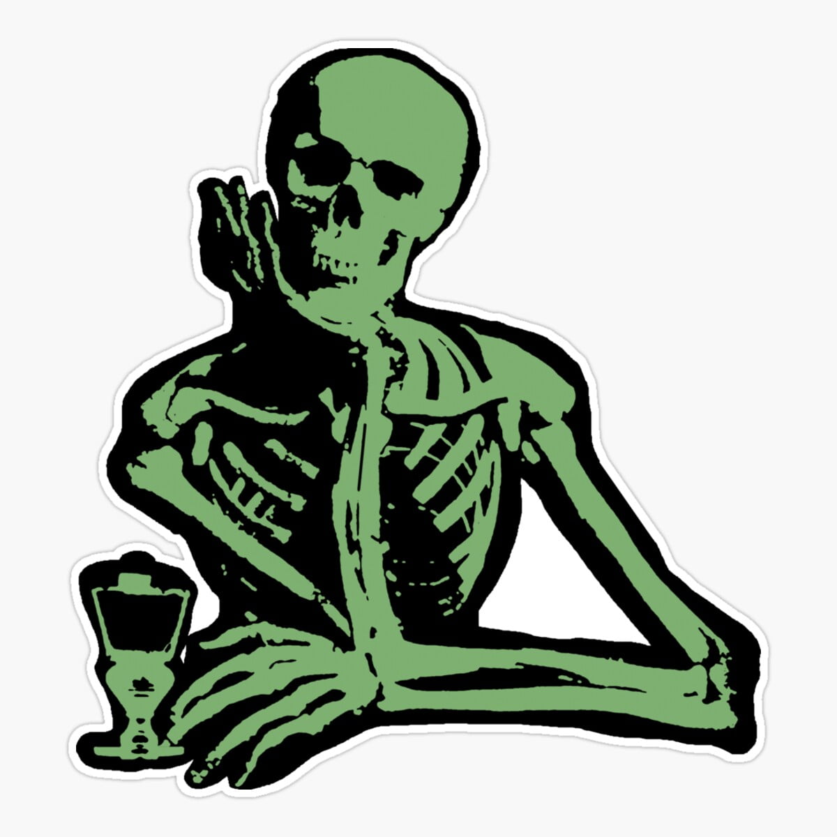 Maneki Absinthe Skeleton Shirts Er, Phone Decal Water Bottle Stickers ...