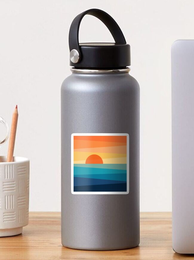 Maneki Abstract Geometric Sunrise Sticker, Phone Decal Water Bottle ...